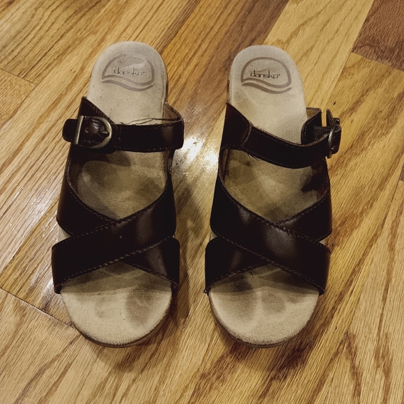 Dansko | Shoes | Dansko Wedge Sandal 36 Dark Brown | Poshmark